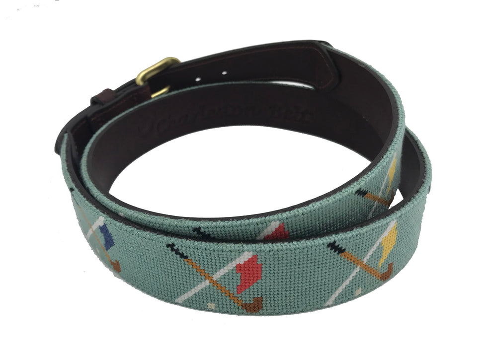 Golf Clubs and Flags Crossed – Charleston Belt