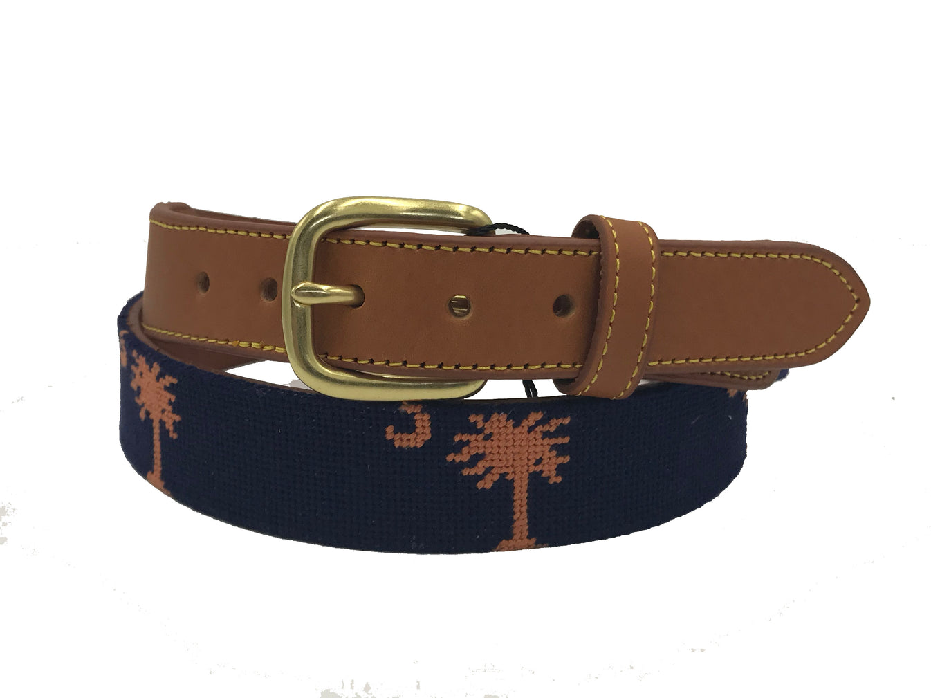 Carolina Crescent Palmetto State Flag Hand-stitched Needlepoint Belt ...